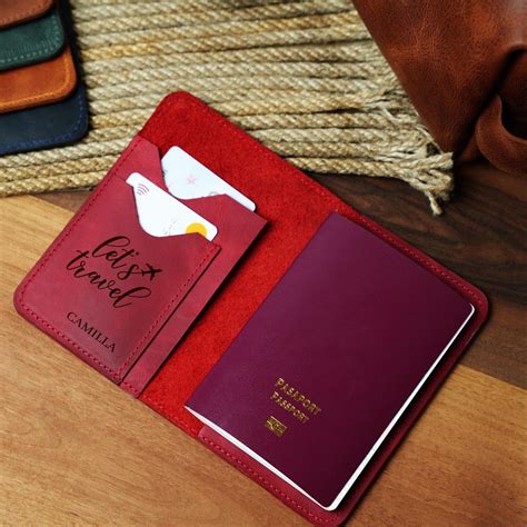 Personalized Leather Passport Holder Handmade Travel Wallet