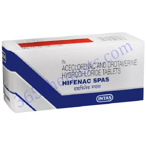 Hifenac Spas Tablet Drotaverine Aceclofenac Usa Fast Delivery