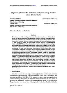 Bayesian Inference For Statistical Abduction Using Markov Chain PDF