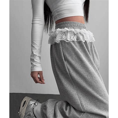 [💗레이어드 봄여름가을] 레이스 슈가 조거 에이블리