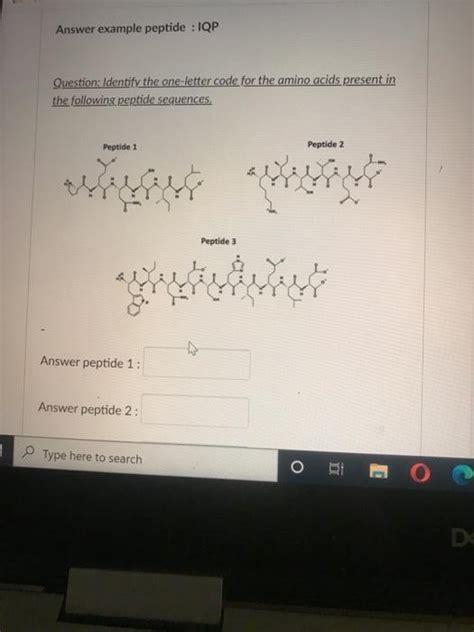 Solved Answer Example Peptide IQP Question Identify The Chegg