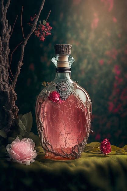 Premium Photo Love Elixir In A Beautiful Red Bottle Closeup