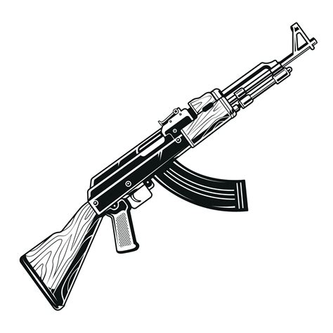 Vector Kalashnikov Rifle Aislado 29882908 Vector En Vecteezy