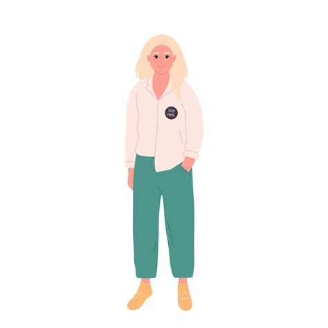 Young Character With Gender Pronouns Pin She He They Non Binary
