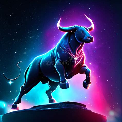 Bull In The Night Sky Vector Illustration Of A Bull In The Night Sky