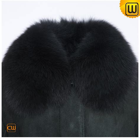 Womens Long Shearling Leather Coat Cw644392
