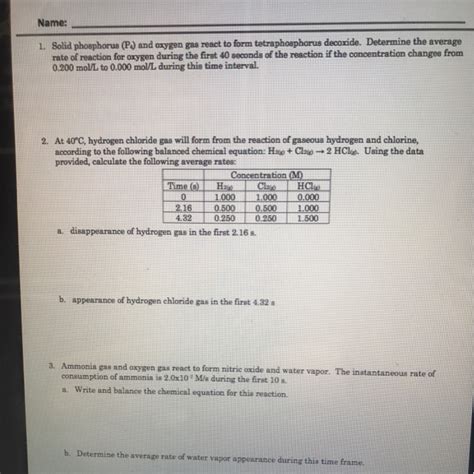 Solved Name 1 Solid Phosphorus P And Oxygen Gas React To