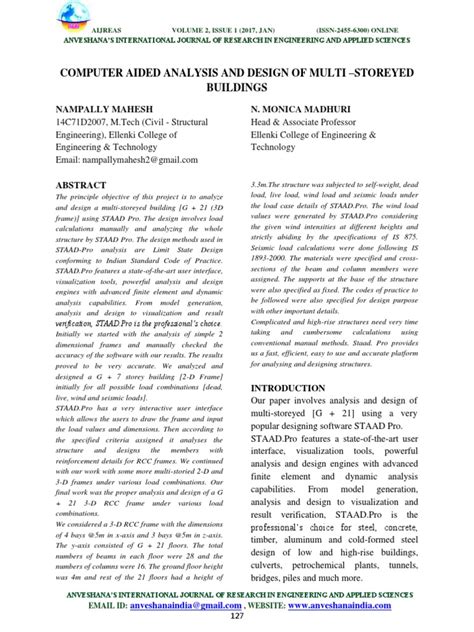 Computer Aided Analysis And Design Of Multi Storeyed Buildings Pdf