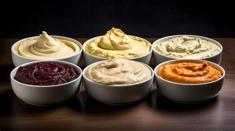 Premium Photo Assorted Hummus Platter Stock Image