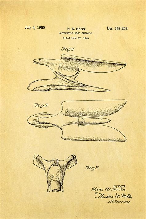 Hahn Hood Ornament Patent Art 1950 Photograph By Ian Monk Pixels