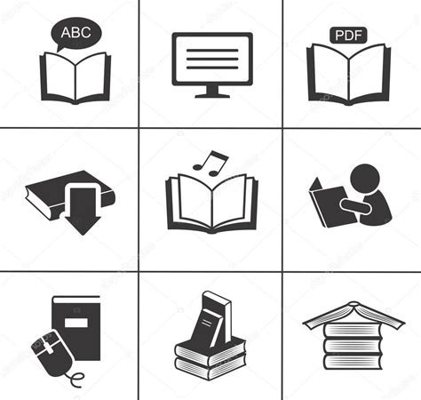 Book Icons Set Stock Vector Nuraschka 21984885