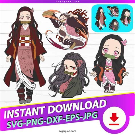 Nezuko Kamado Svg Png Bundle Demon Slayer Anime Girl Cricut