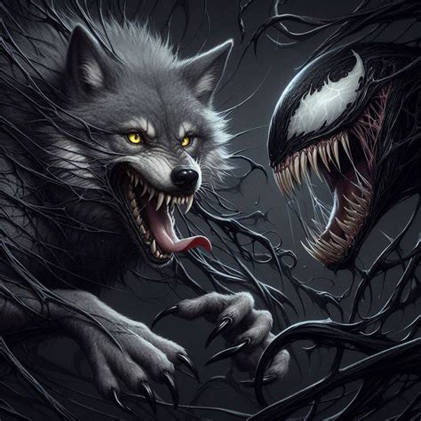 Wolf Fighting Off Venom Symbiote By Kyuubikurama2277 On Deviantart