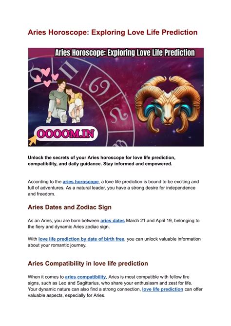 Ppt Aries Horoscope Exploring Love Life Prediction Powerpoint