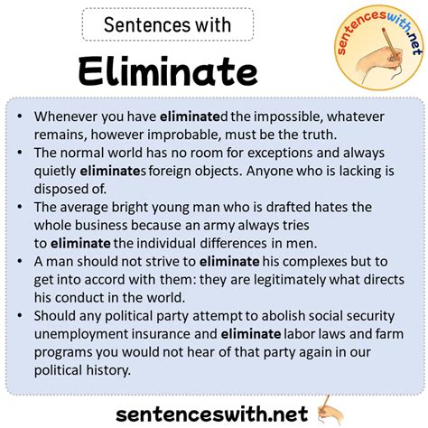 Sentences With Eliminate Sentences About Eliminate Sentenceswith Net