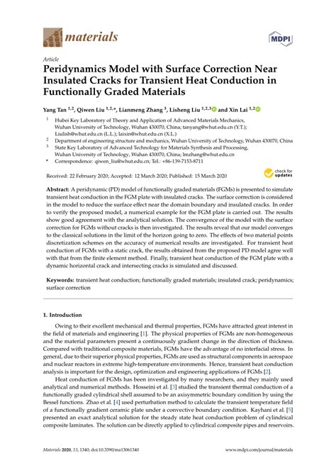 Pdf Peridynamics Model With Surface Correction Near Insulated Cracks