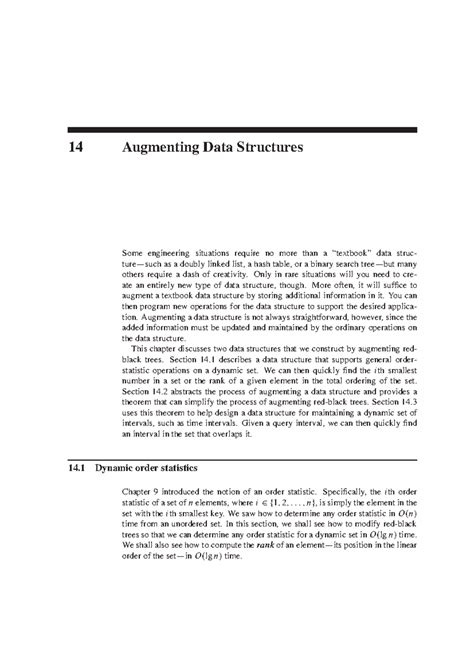 Chapter 14 Augmenting Data Structures 14 Augmenting Data Structures