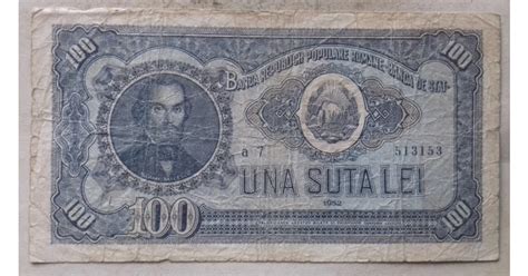 BANCNOTA 100 LEI 1952 ROMANIA Serie Albastra Arhiva Okazii Ro