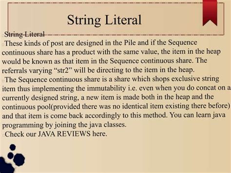 Introduction Java String Ppt