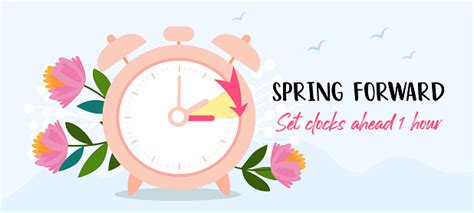 일광 절약 시간제 배너가 시작됩니다 앞으로 봄 알림 가이드 0명에 대한 스톡 벡터 아트 및 기타 이미지 0명 1 3월