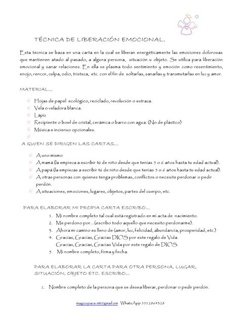 Carta De Liberación Emocional 1 Pdf Perdón Amor