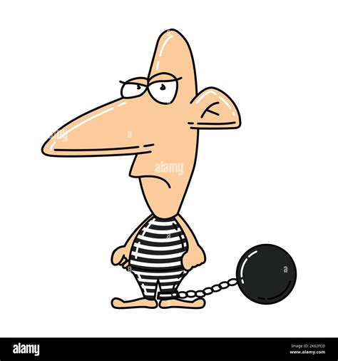 lindo clipart de prisionero en la versión de dibujos animados