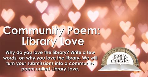February Is LibraryLoversMonth And We Re Celebrating With A Community Poem To Join Us Write A