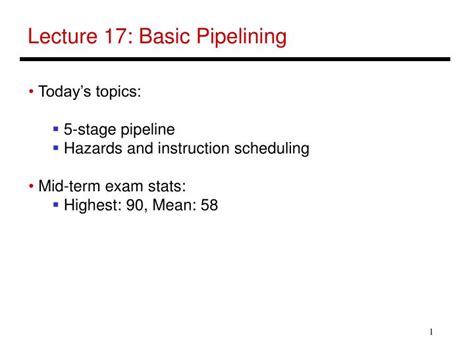 PPT Lecture 17 Basic Pipelining PowerPoint Presentation Free Download ID 3198174