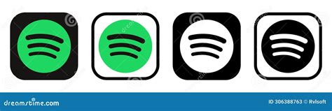 Set Of Spotify Mobile App Icons Isolated On White Background Vector