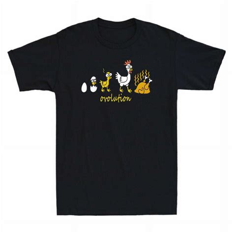 Everfind Evolution Joke Chick Party Tee Chicken T Shirt Ovolution