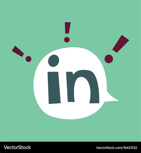 Flat Linkedin Color Icon Glossy App Logo Vector Image