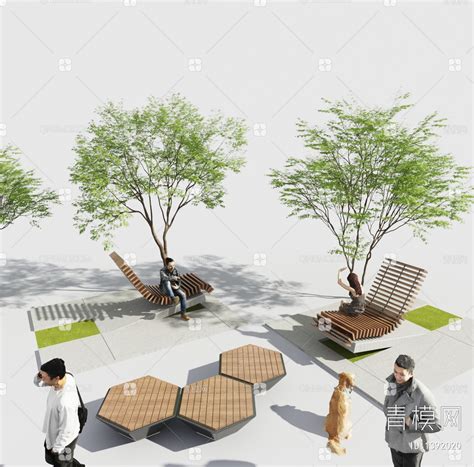 【户外座椅 树池3d模型】 现代vr有灯光有贴图max2016户外座椅 树池3d模型下载 Id1392020 免费3dmax模型库 青模3d模型网