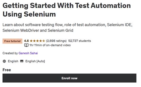 Getting Started With Test Automation Using Selenium Limited Slots
