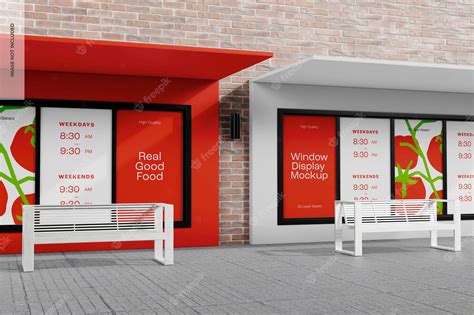 Premium Psd Rectangular Window Displays Mockup