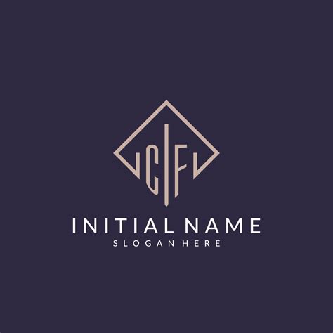 Cf Initial Monogram Logo With Rectangle Style Design 15549873 Vector
