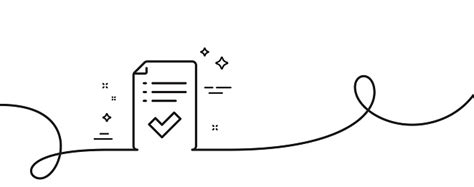 approved checklist line icon accepted or confirmed sign continuous line with curl vector stock