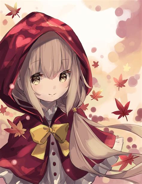 秋ずきんちゃん藤依しの的小红帽童话插画图片 Bobopic