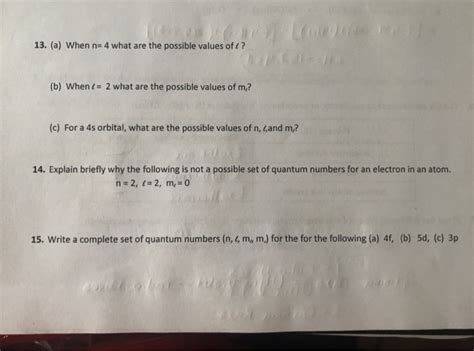 Solved A When N What Are The Possible Values Of Chegg