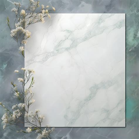 Luxury Green White Marble Background With Golden Frame And White