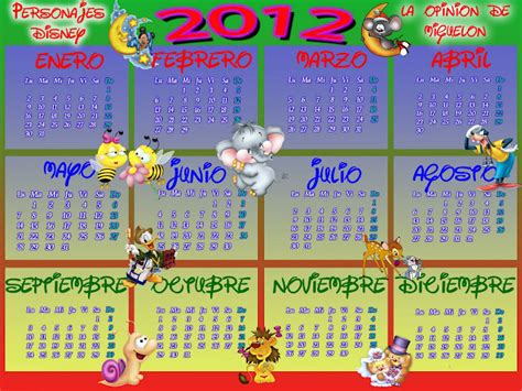 Calendario 2012 Para Niños Para Imprimir Imagui
