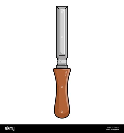 Chisel Tool Icon In Cartoon Style Isolated On White Background Vector