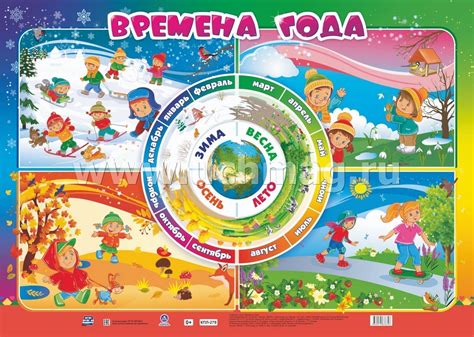 Наглядно-оформительский плакат. Времена года: Формат А2 – купить по ...