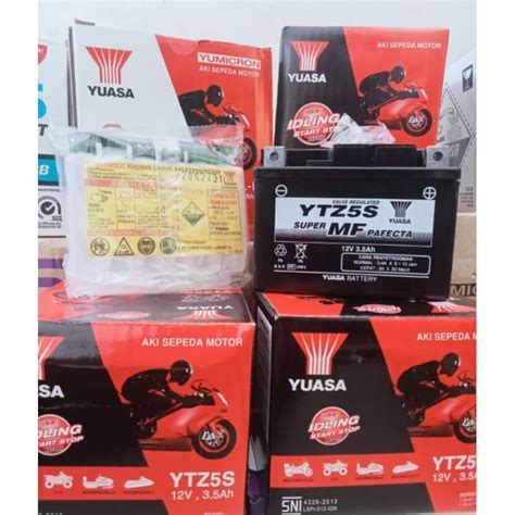 Jual AKI Kering YUASA YTZ S Vario Beat Kharisma Fino Shopee Indonesia