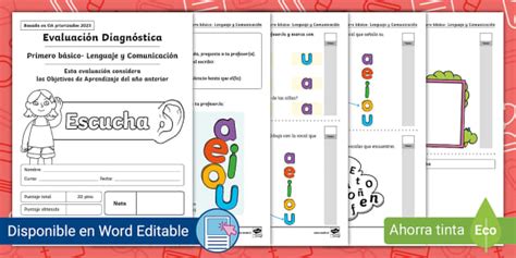Prueba de Diagnóstico Primero Básico Lenguaje y Comunicación