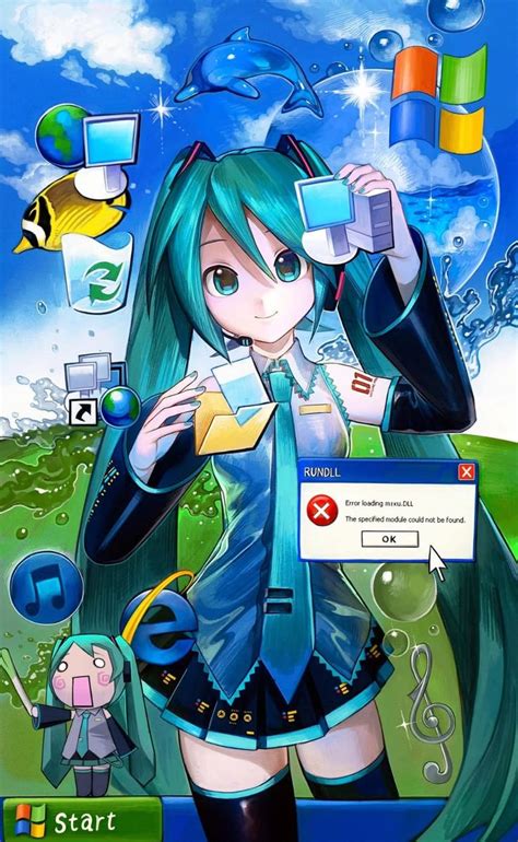 初音未来 Windows Xp 动漫壁纸 4k 1472x2392 Wallpaper Alchemy