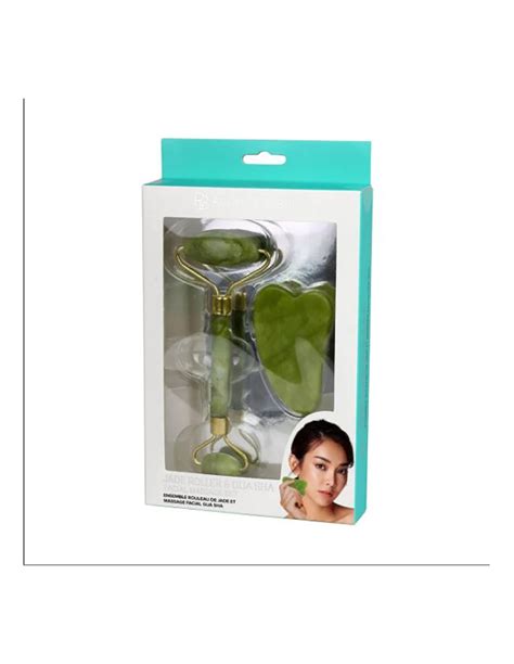Rodillo Facial De Jade Y Gua Sha