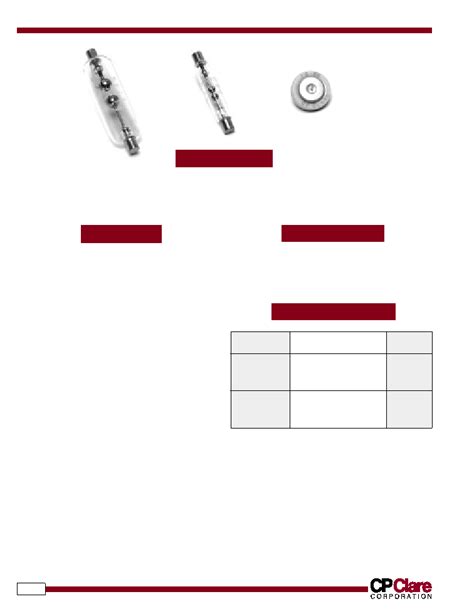 TG-106 datasheet(1/7 Pages) CLARE | HIGH ENERGY SPARK GAP DEVICES