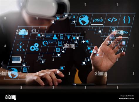 coding software developer work with ar new design dashboard computer