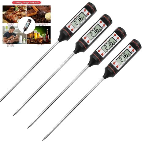 4pc Meat Thermometer Instant Read Digital Meat Candy Thermometers With