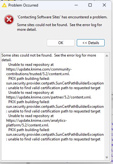 Error Message When Trying To Install Extensions Knime Extensions